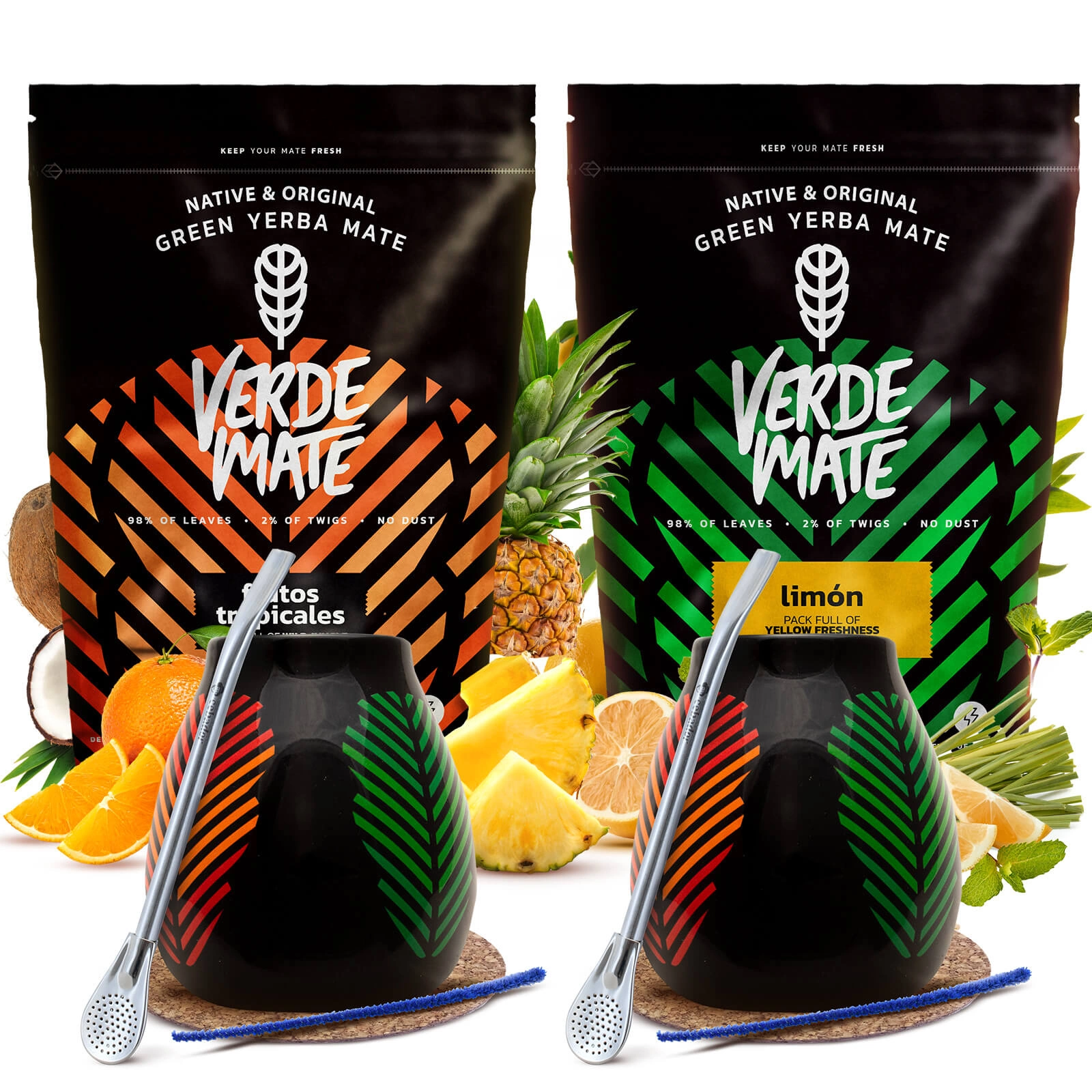 Sada Yerba Mate Bombilla Kalabása pro dva 1kg - Yerba Mate MateMundo.cz