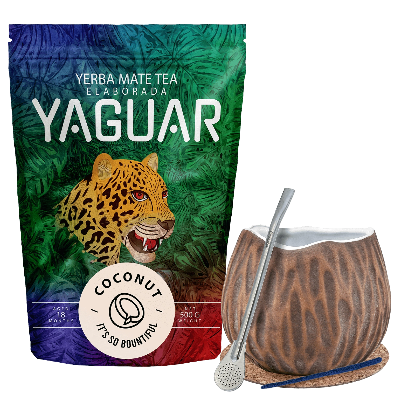 Yerba Mate Yaguar Coconut Starter Set 500g - Yerba Mate MateMundo.cz